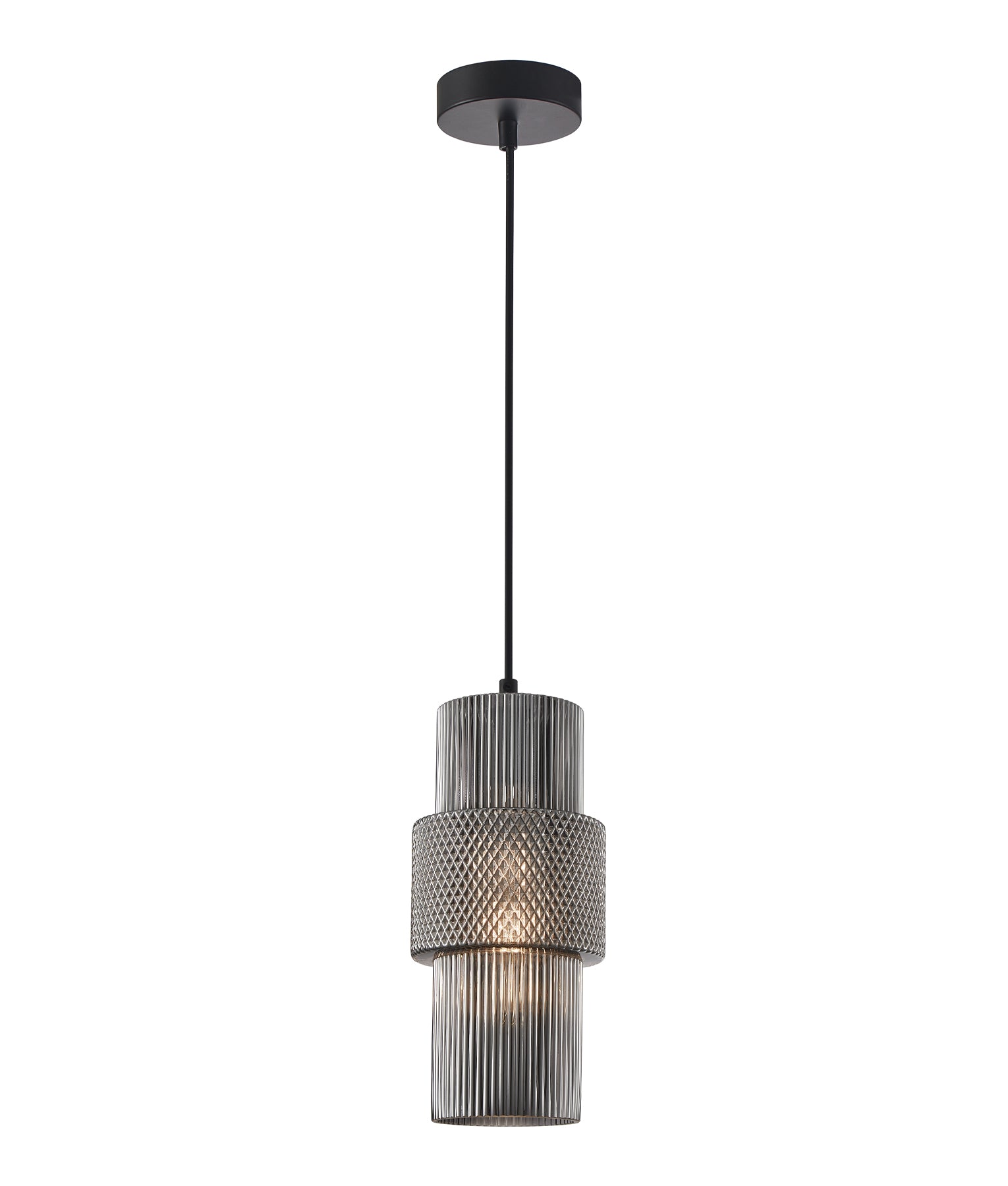 HUECA: Interior Double Cylinder Ribbed with Segment Pendant Lights ...