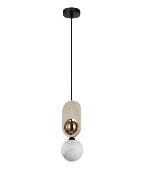PALTA: Interior Sandblasted Opal Diffuser with Brass & Wood Highlight ...
