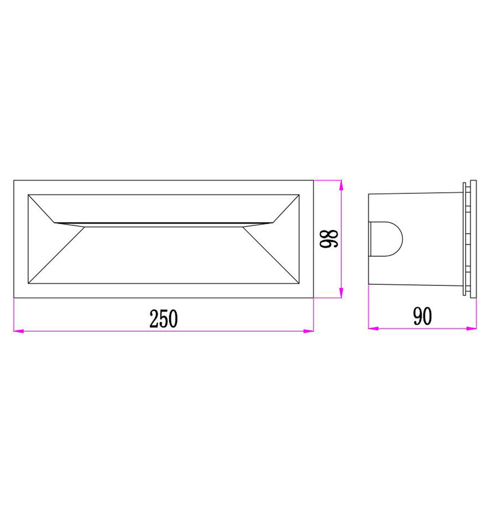 BRICKTRI: LED Tri-CCT Exterior Recessed Rectangular Wall / Brick Light ...