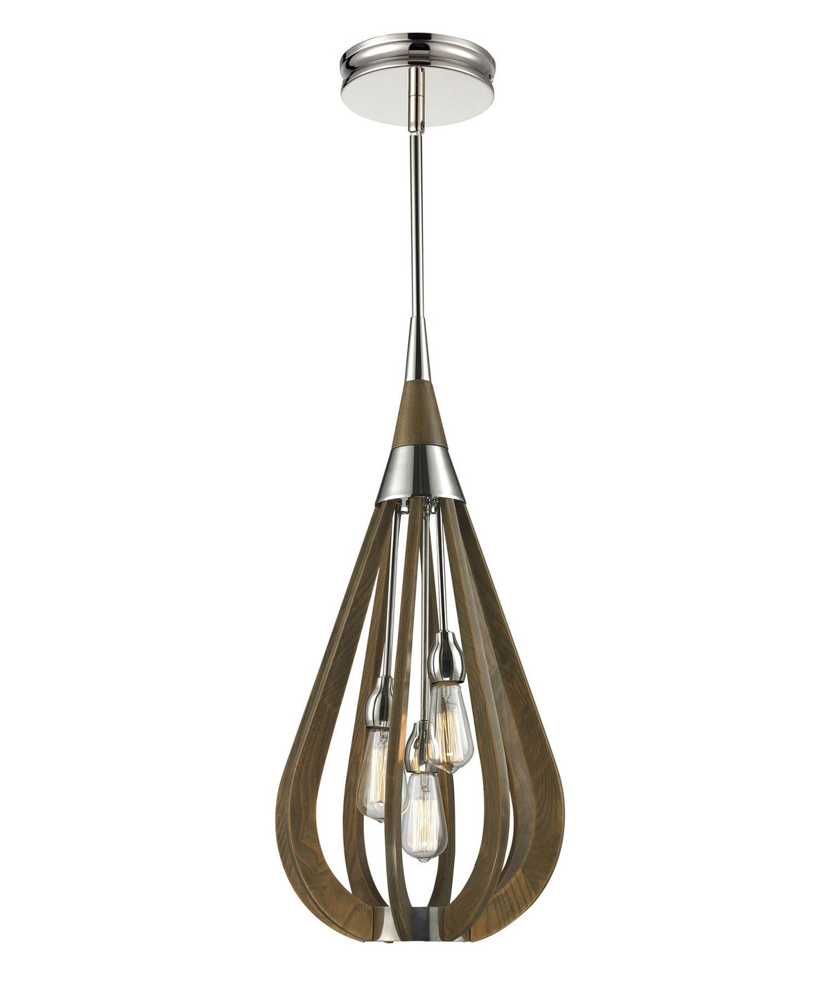 BONITO: Rustic Medium Taupe / Winter Moss Wood Tear Drop Pendant Light ...
