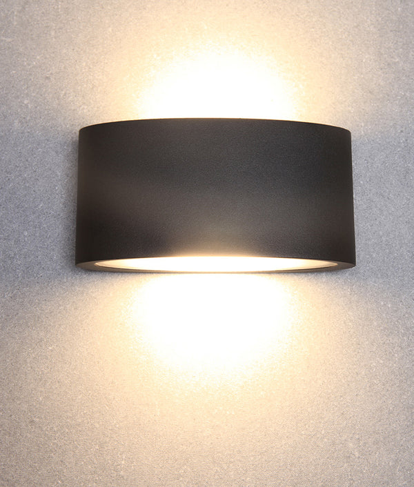 TAMA: LED Exterior Surface Mounted Curved Up/Down Wall Lights IP54 ...